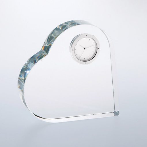 Crystal Heart Clock - Glendora Trophy